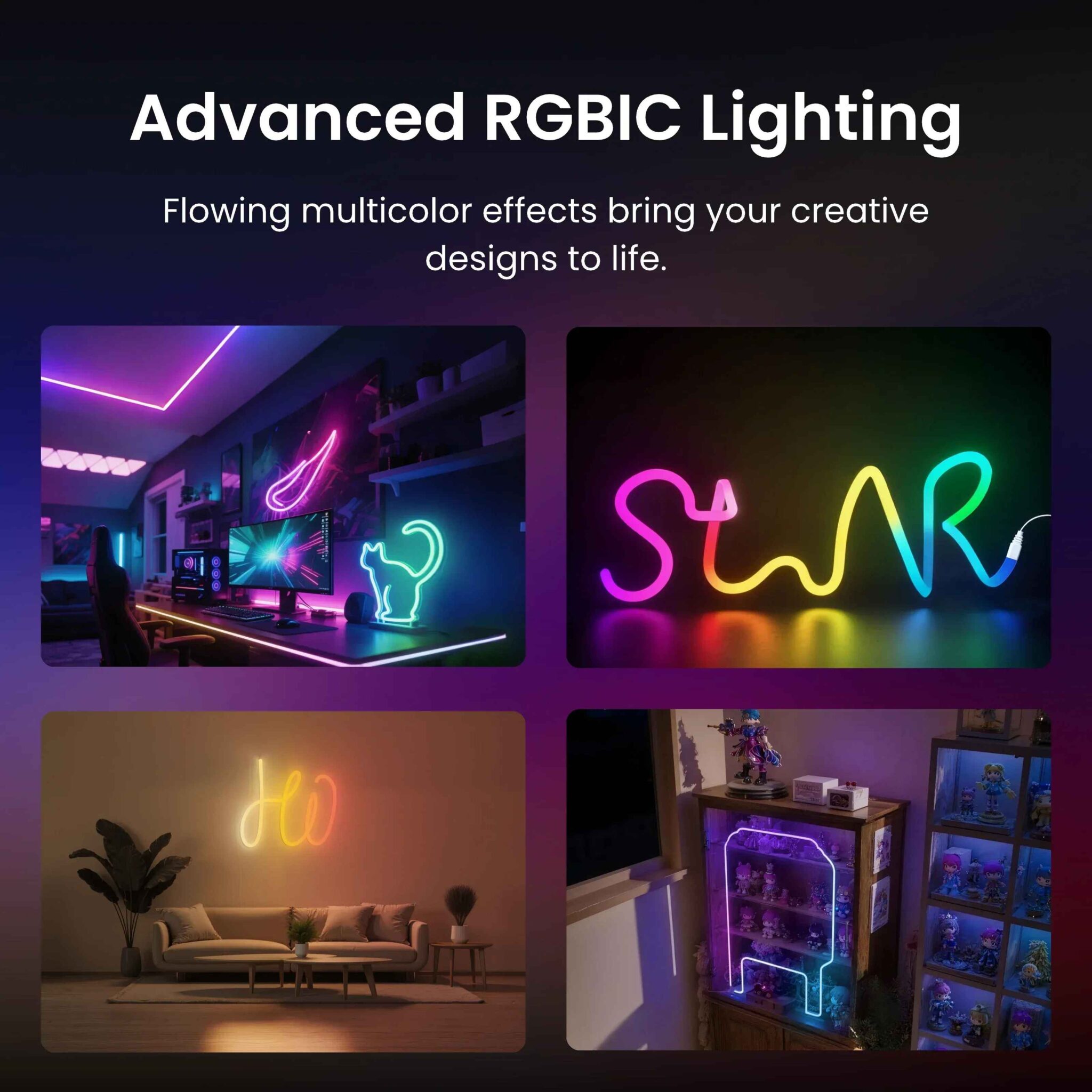 RGBIC霓虹鋼絲燈 - SwitchBot智慧家庭